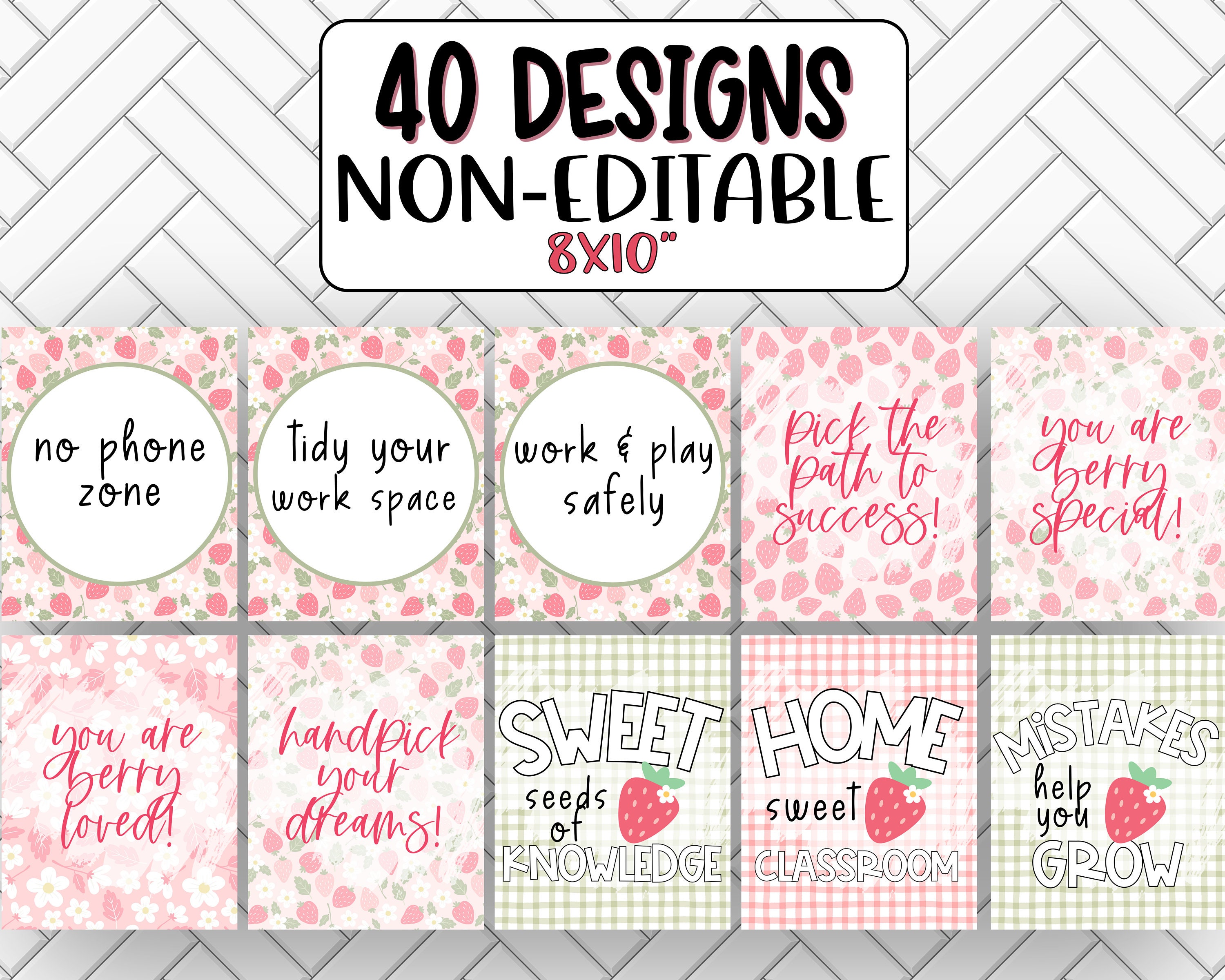 Strawberry Classroom Decor. Strawberry Printable Poster. Strawberry ...