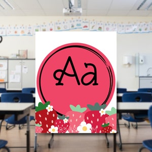 ABC Strawberry Classroom Decor Posters. Strawberry Printable Poster ...