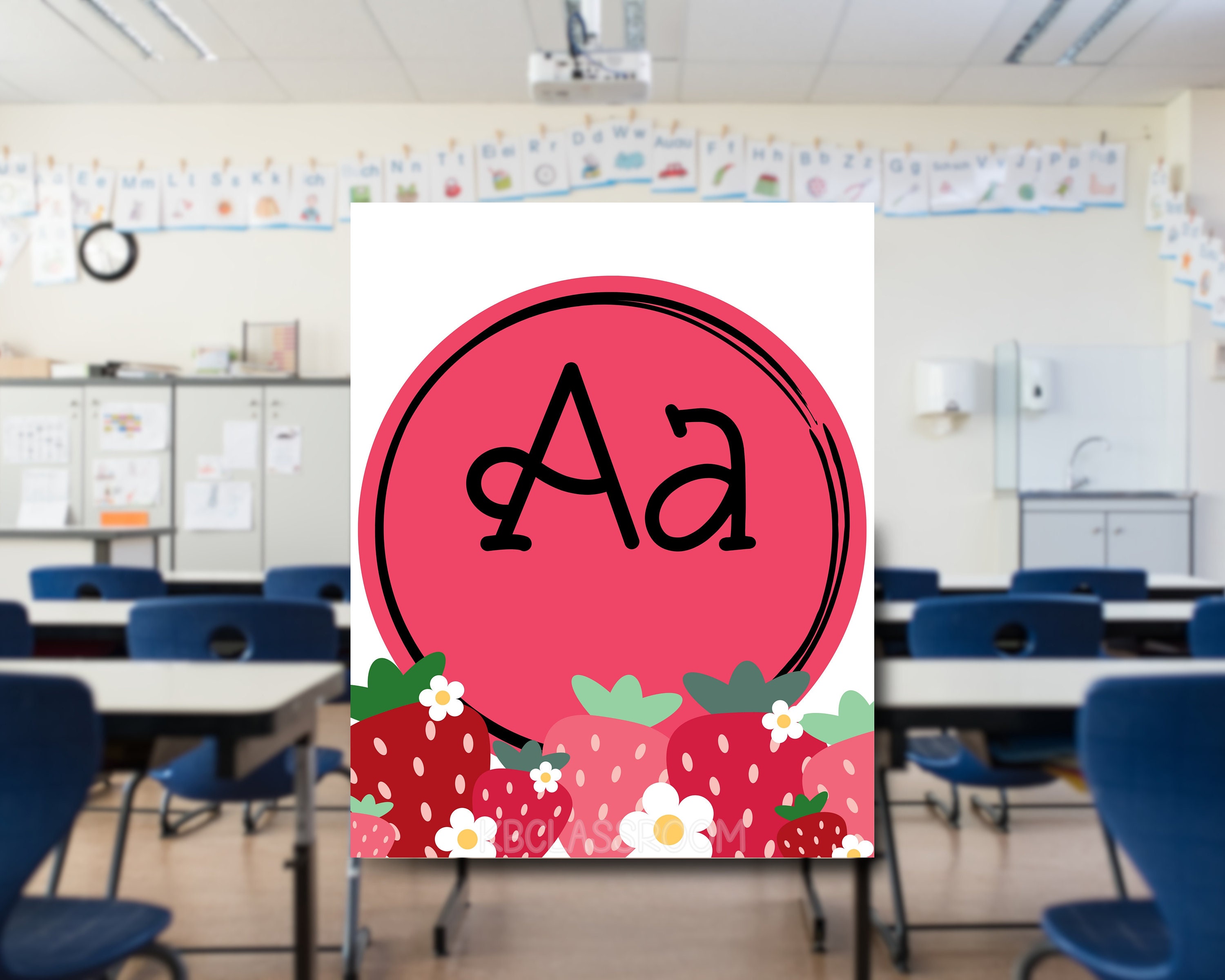 ABC Strawberry Classroom Decor Posters. Strawberry Printable Poster ...