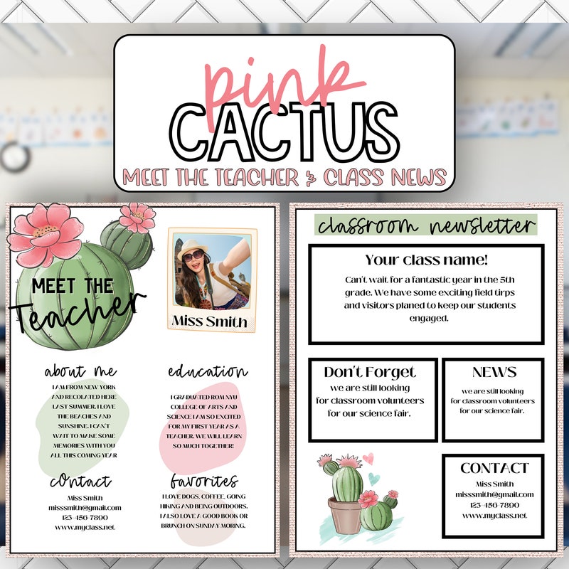 Cactus Classroom Decor - Etsy