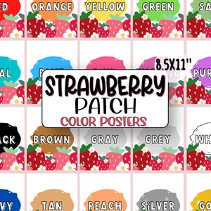 Color Strawberry Classroom Decor Posters. Strawberry Printable Poster ...