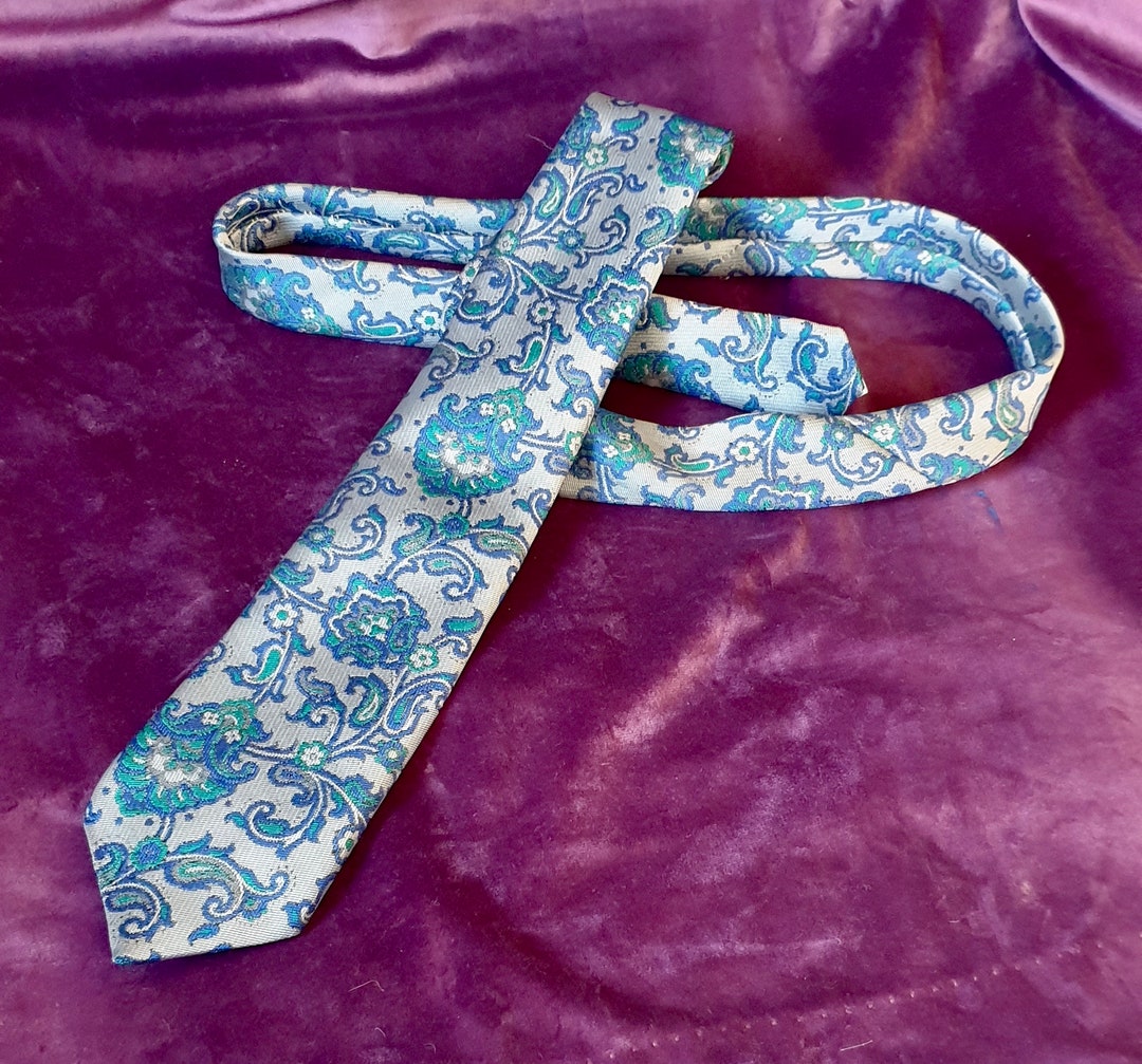 Vintage St Michael Marks and Spencer Paisley Damask Tie - Etsy