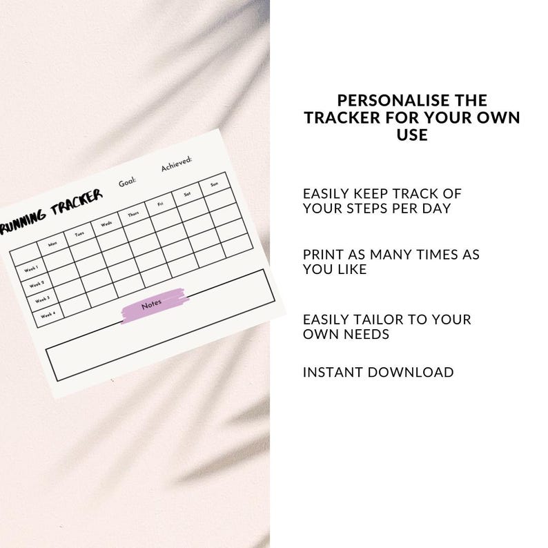 Printable Running Tracker Pdf/goodnotes | Weekly Running Poster ...