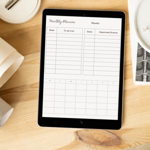 Monthly Undated Planner Printable Planner Monthly Organiser Instant ...
