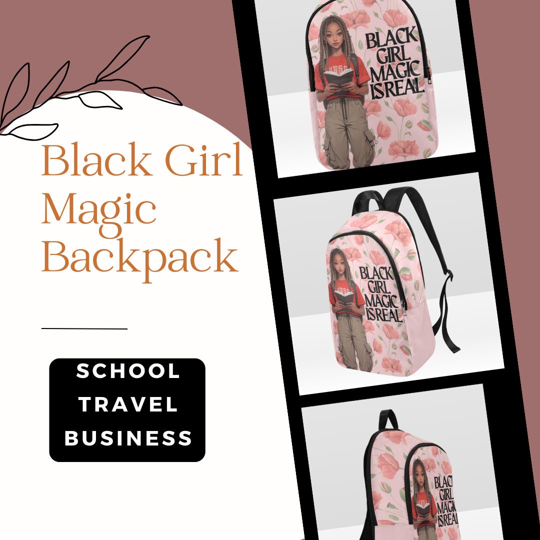 Black Girl Magic | Custom Back to School | Travel Backpack - Red With ...