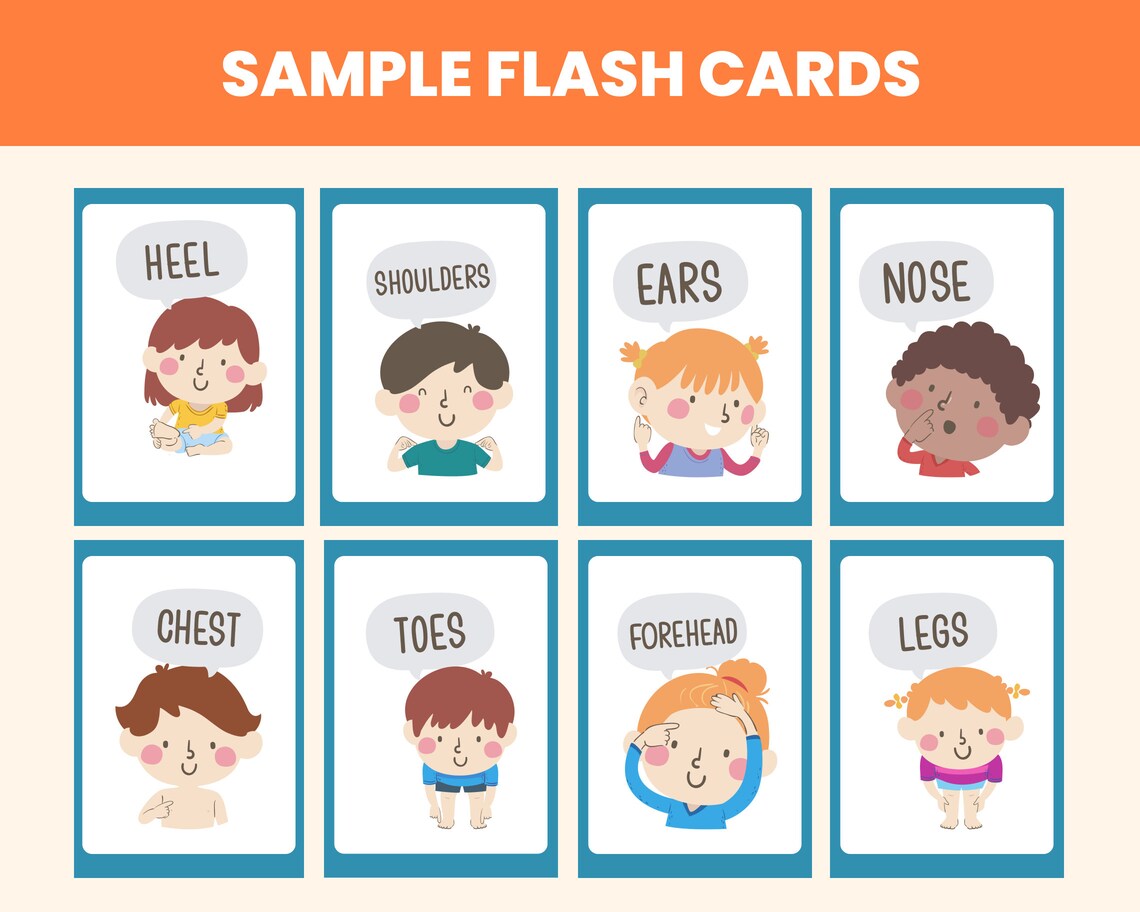 Human Body Flash Cards, Wall Art for Kids Ready-to-print - Etsy
