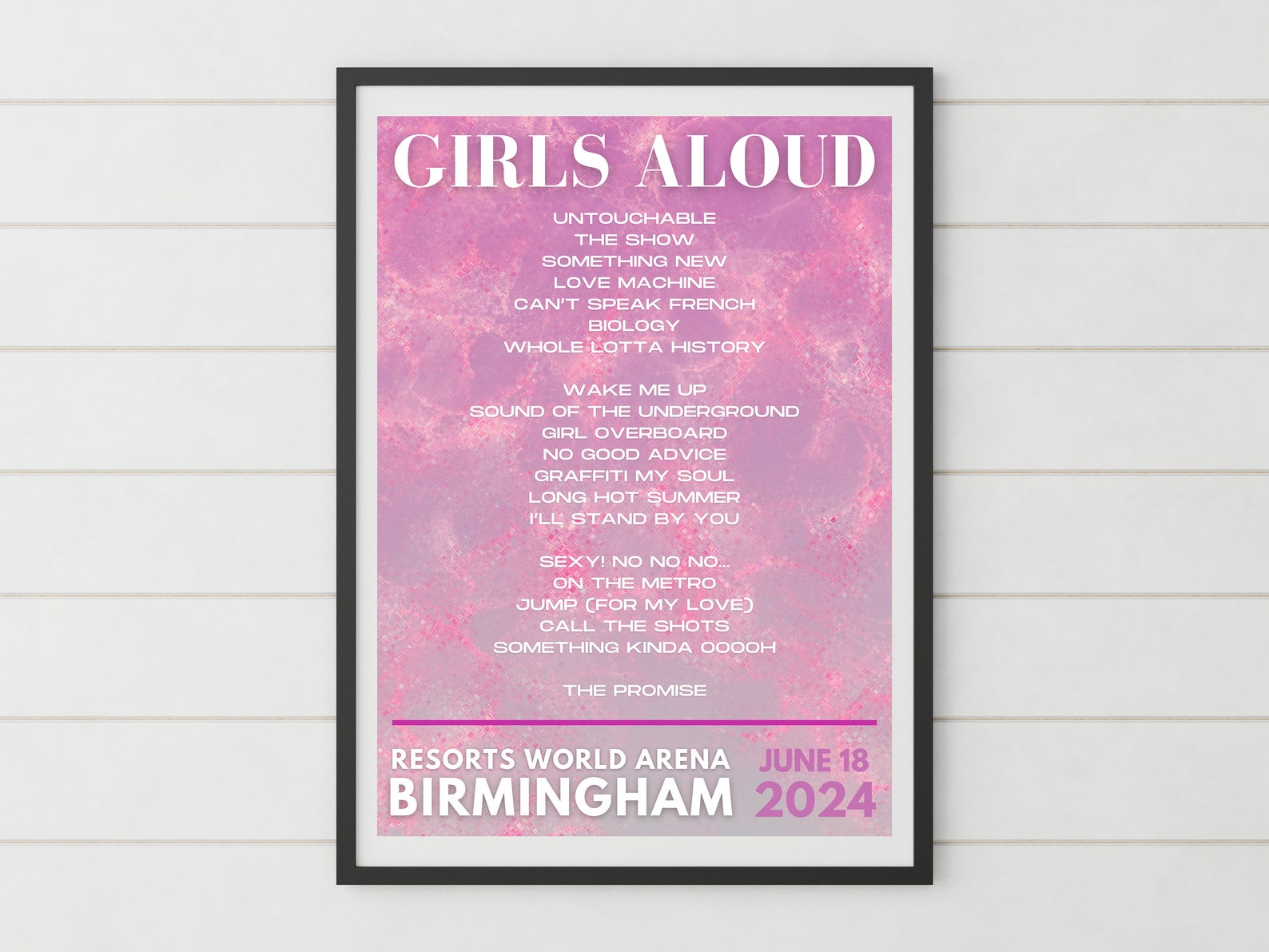 Girls Aloud Setlist Poster Print UK Tour June/july 2024 Fan Made Art ...