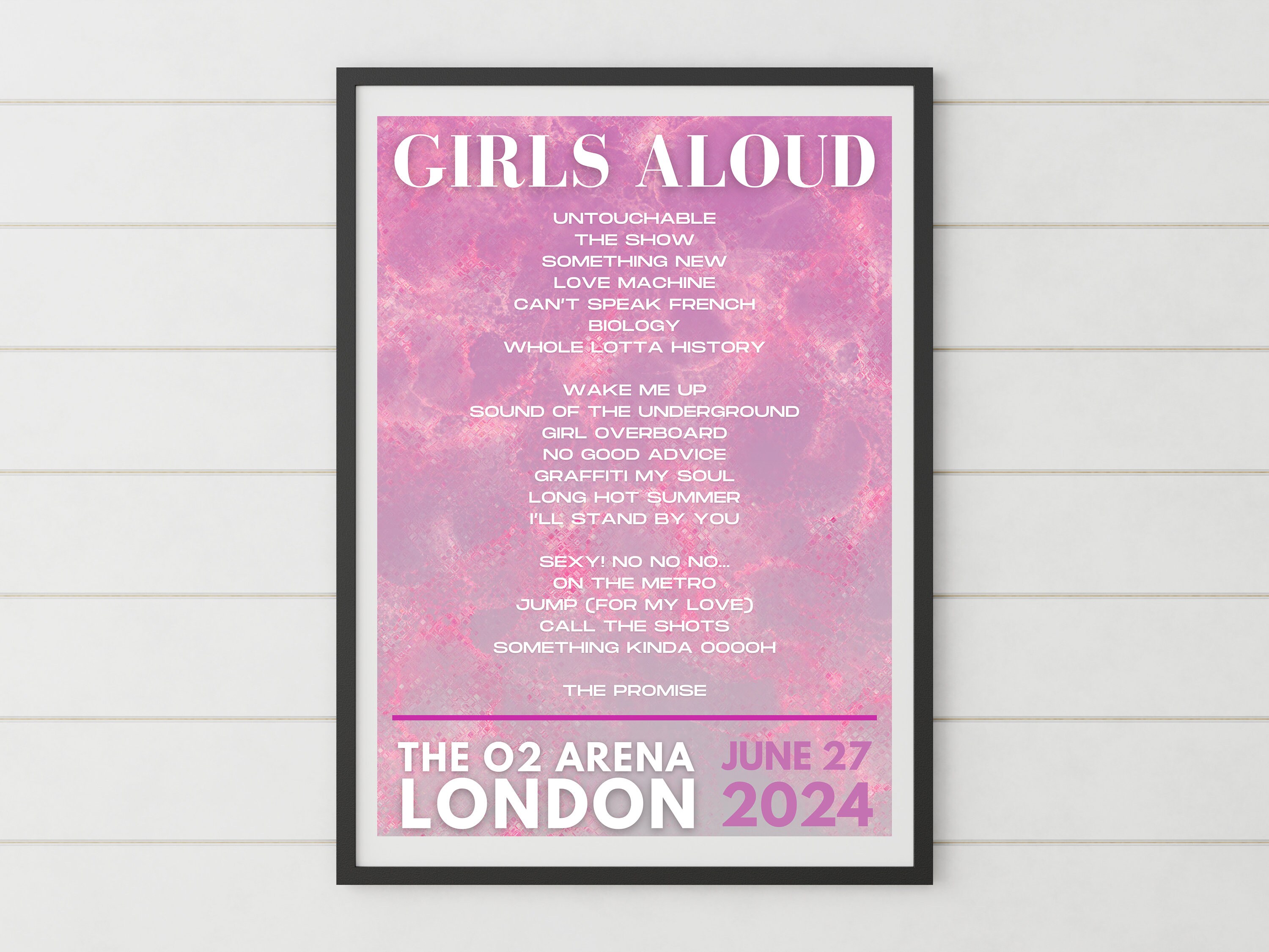 Girls Aloud Setlist Poster Print UK Tour June/july 2024 Fan Made Art ...