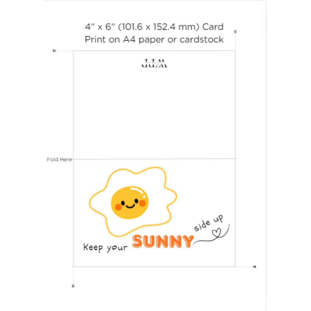 SUNNY Side up Printable Card I Encouragement Card I Teacher I Student I ...