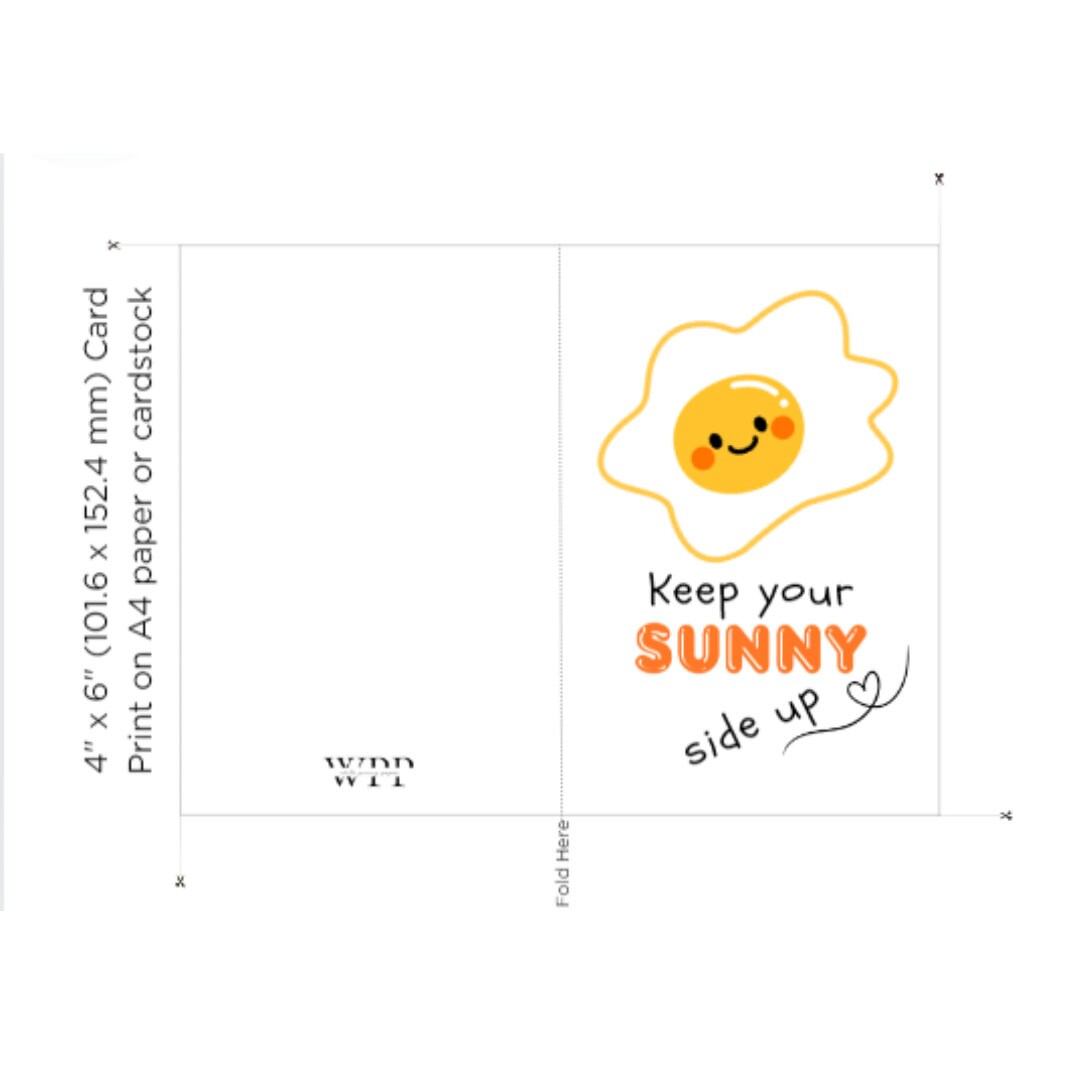 SUNNY Side up Printable Card I Encouragement Card I Teacher I Student I ...
