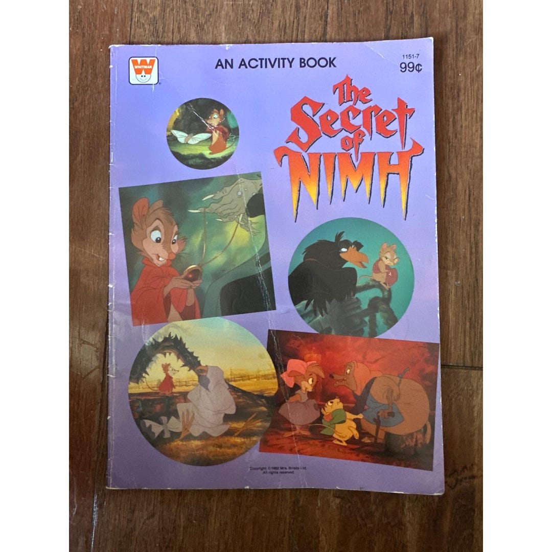 RARE the Secret of NIMH Activity Book 1982 Whitman Vintage Don Bluth ...