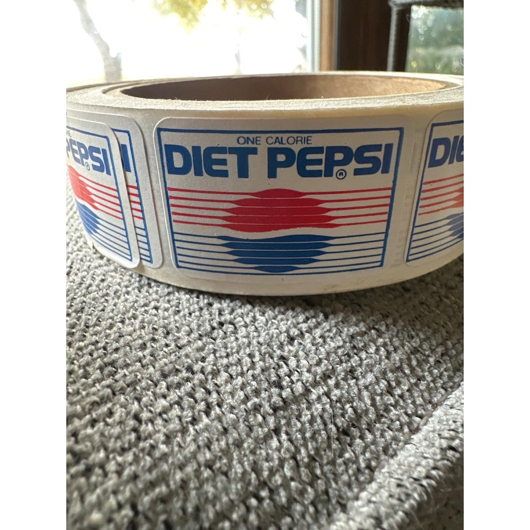 Vintage One Calorie Diet Pepsi Logo Stickers Roll White Blue Red - Etsy
