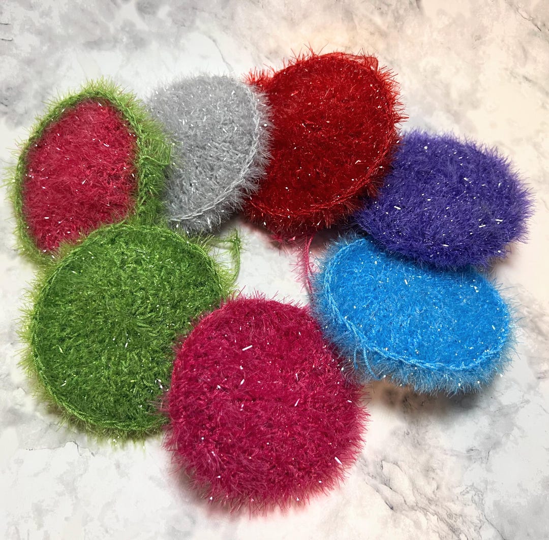 Crochet Sparkle Scrubbies- Dish Pad- Scrub Pad- Eco Friendly- Reusable ...