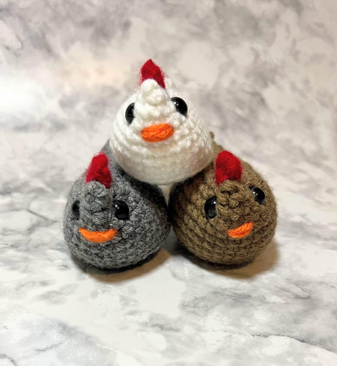 Mini Chicken Plushie/ Stuffie- Crochet Pet- Desk Pet- Amigurumi- Farm ...