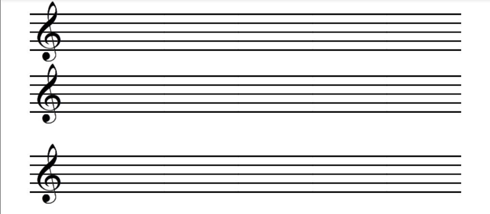 Blank Staff Paper: Treble Clef, Write Music by Hand, Download and Print ...