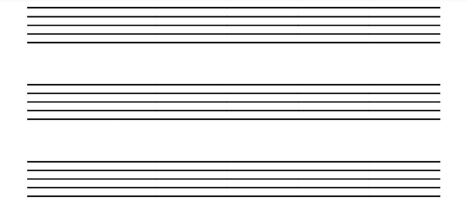 Blank Staff Paper No Clef: Write Music by Hand, Download and Print - Etsy