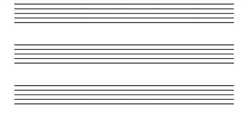 Blank Staff Paper No Clef: Write Music by Hand, Download and Print - Etsy