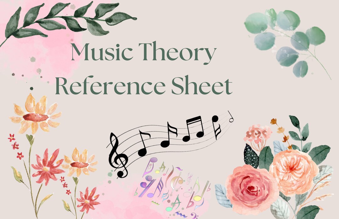 Music Theory Reference Sheet: Study Sheet, Learn Scales, Modes, Chords ...