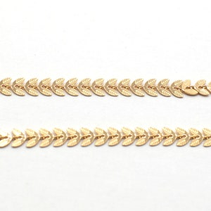 1yard 18K Gold Plated Leaves Link Chain, Minimalist Jewelry DIY Supply ...