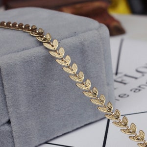 1yard 18K Gold Plated Leaves Link Chain, Minimalist Jewelry DIY Supply ...