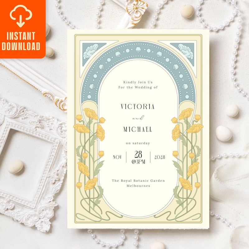 Edwardian Wedding Invitation - Etsy