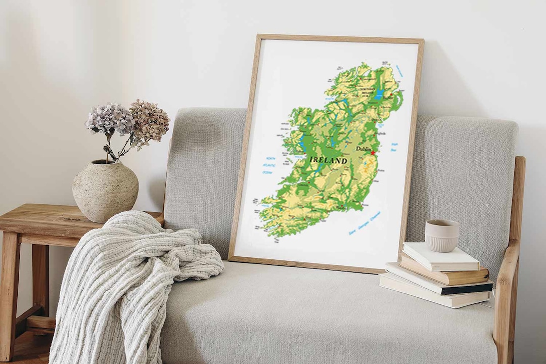 Ireland Map, Art Print, Illustrated Map Ireland, Ireland Poster ...