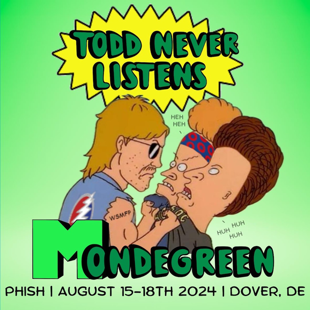 Todd Never Listens - Beavis and Butthead Sticker | Phish | Mondegreen ...