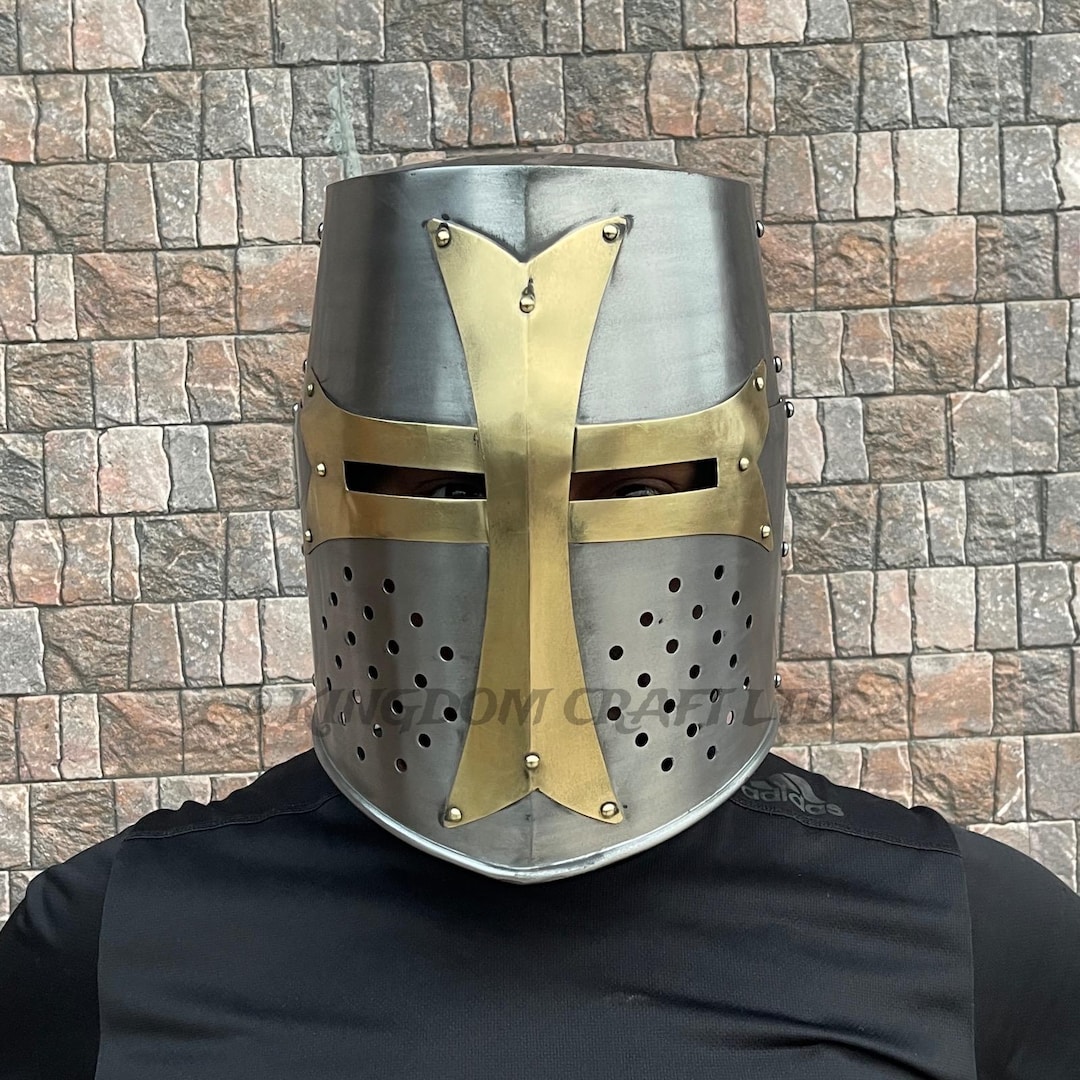 Templar Crusader Knight Helmet With Free Display Stand Gift for Him - Etsy
