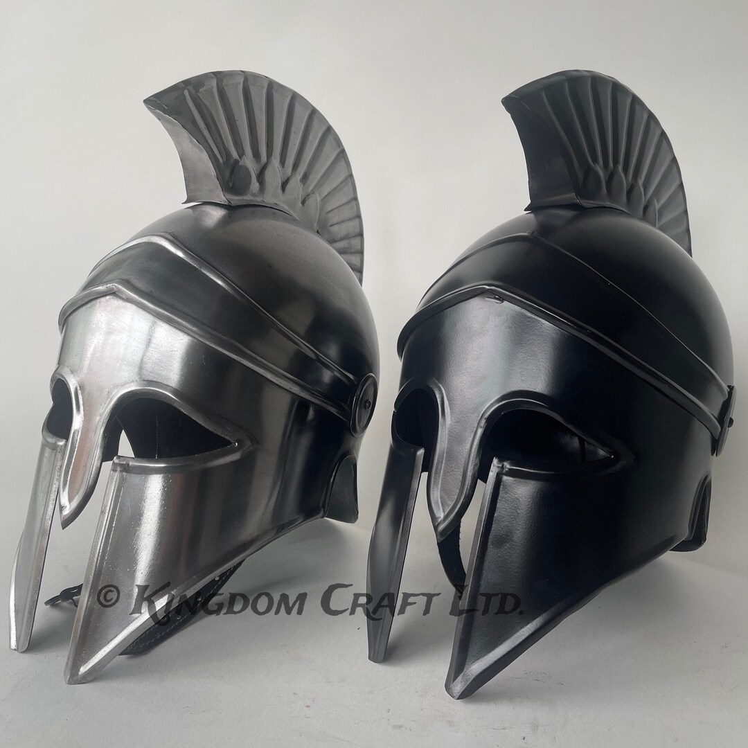 Greek Helmet Silver Finish Greek Spartan Helmet Larp Helmet Gift for ...