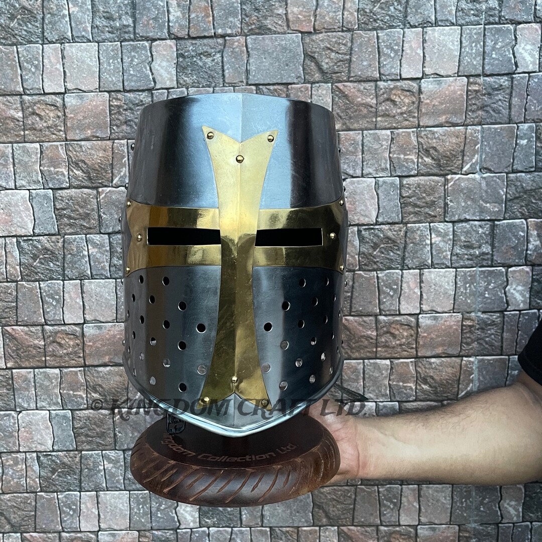 Crusader Knight Templar Warrior Helmet With Free Display Stand Great ...