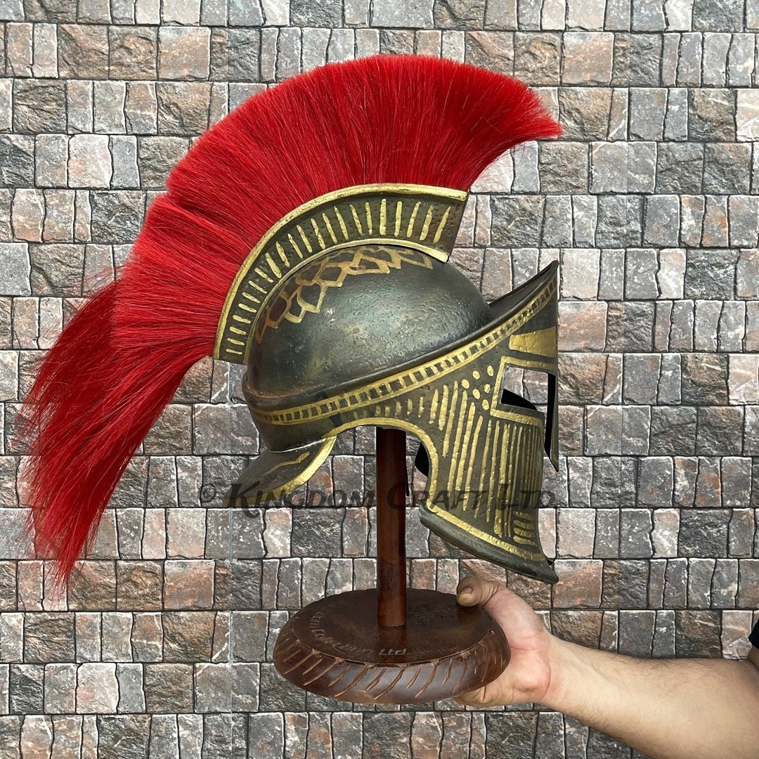 300 Spartan Helmet Hand Painted Helmet for Role Play With Display Stand ...