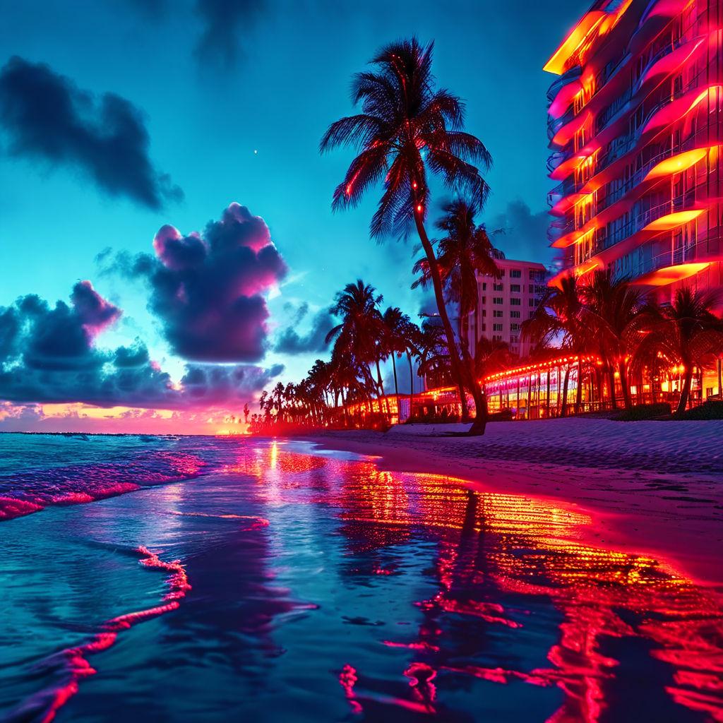 Miami Neon 1980's Retro Art - Etsy