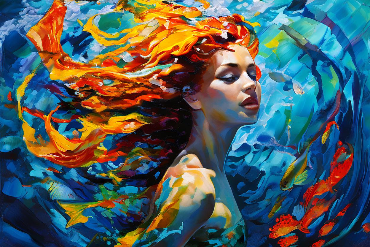 Colorful Mermaids at Play - Etsy