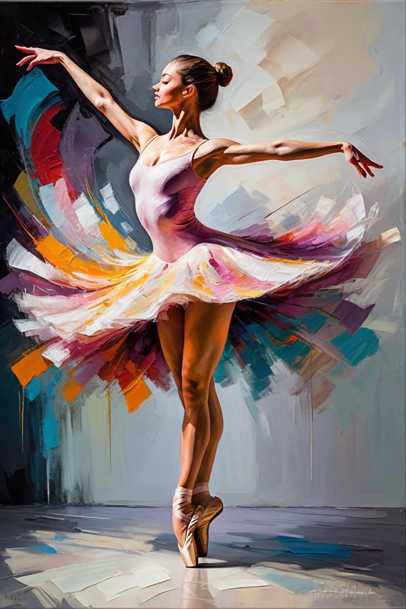 Abstract Painting of Ballerina Multi Colored - Etsy