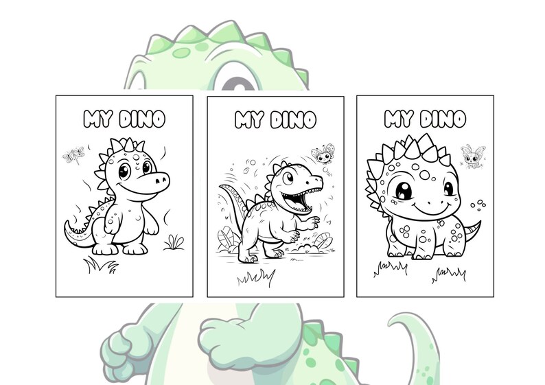 Digital Printing, Coloring Page, Kids, Dinosaurus - Etsy