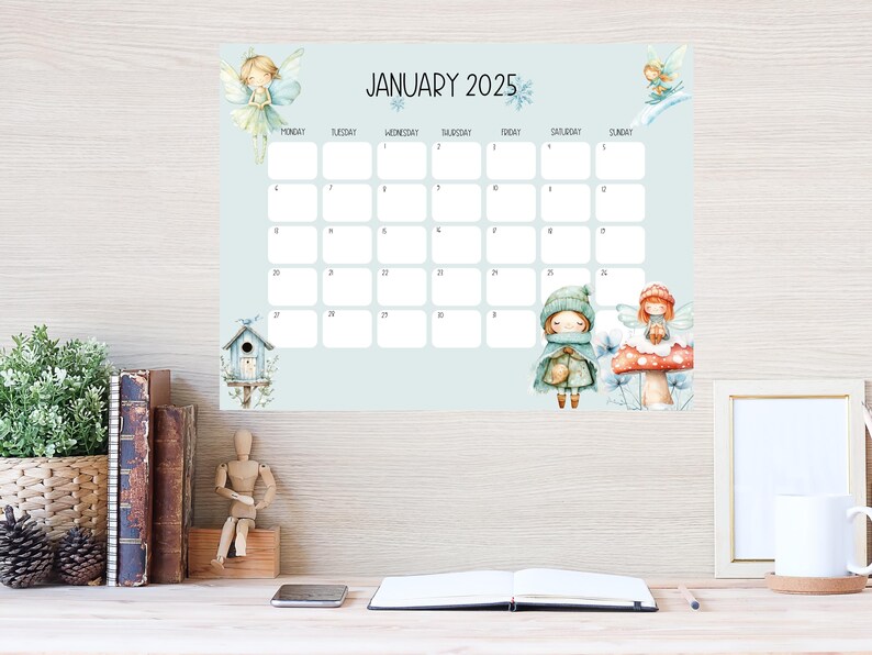 Printable Calendar 2025, Cute Calendar for January, School Calendar ...