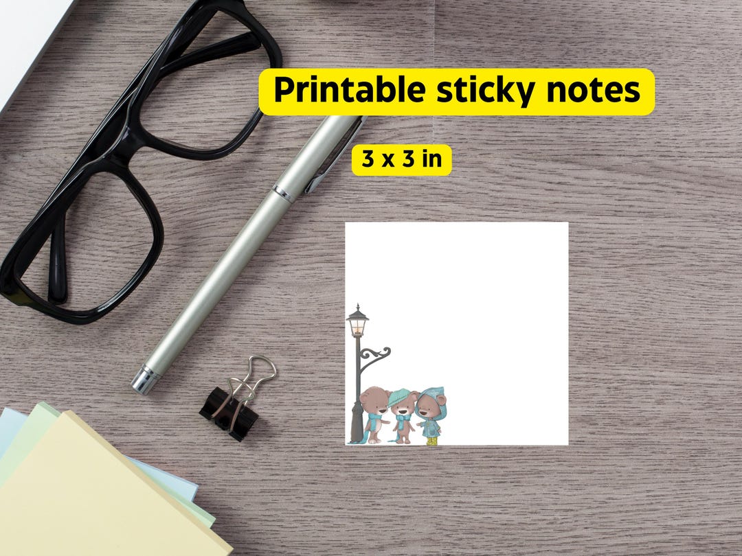 Printable Sticky Notes | Printable Stationery | Winter | Instant ...