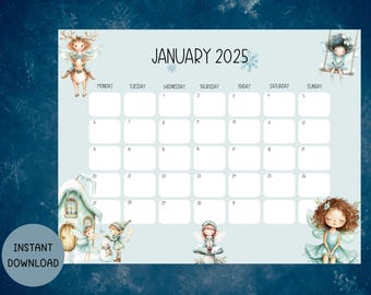 Printable Calendar 2025, Cute Calendar for January, School Calendar ...