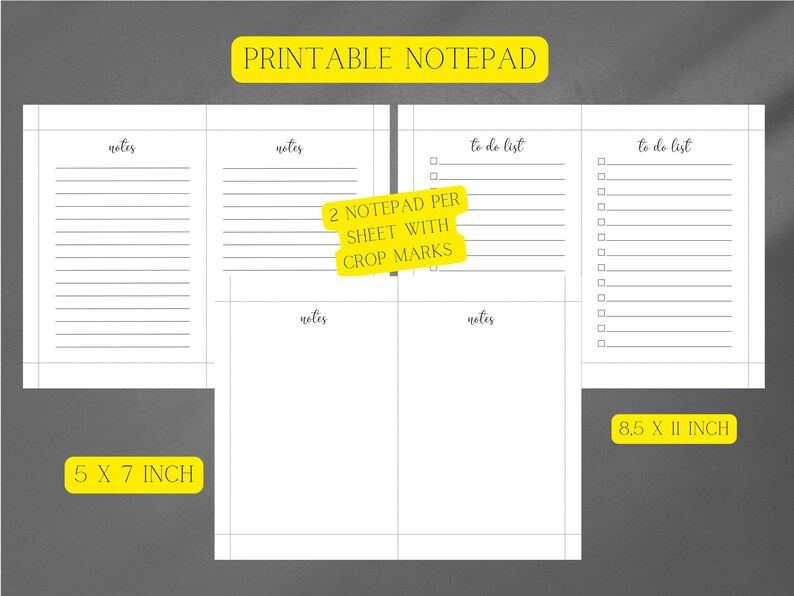Printable Notes, Notepad, Stationery - Etsy