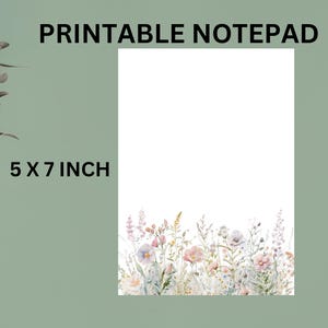 Wildflower Printable Notepad, Lined and Unlined (PDF & JPG) - Etsy