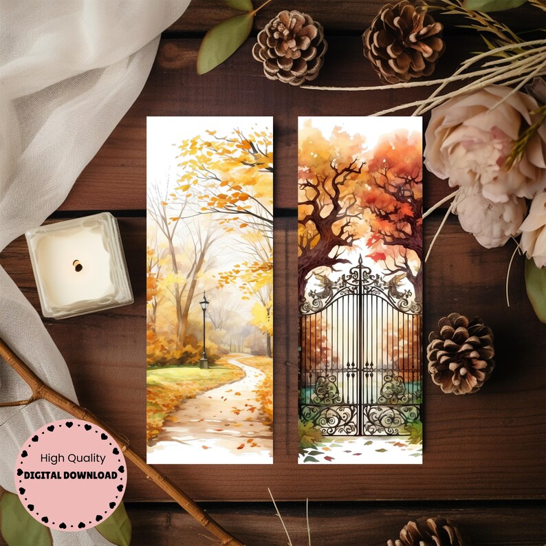 Printable Bookmarks, Digital Bookmarks, Autumn Bookmarks - Etsy