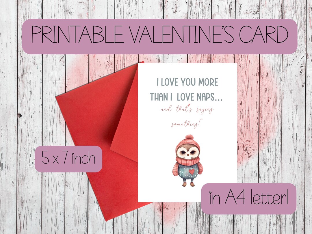 Printable Valentine's Card, Printable Greeting Card, Valentine Card ...