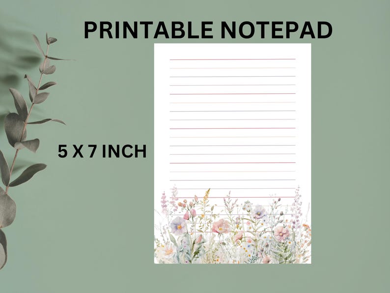 Printable Notepad, Printable Writing Letter, Lined Paper, Unlined Paper ...