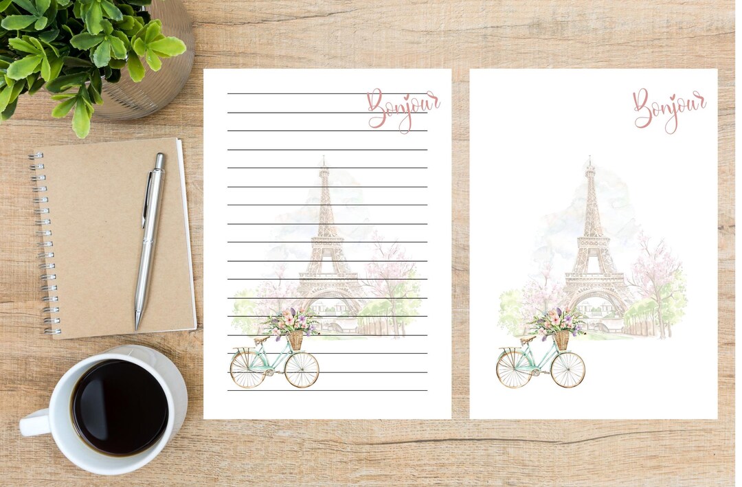 Printable Notes - Eiffel Paris - Etsy