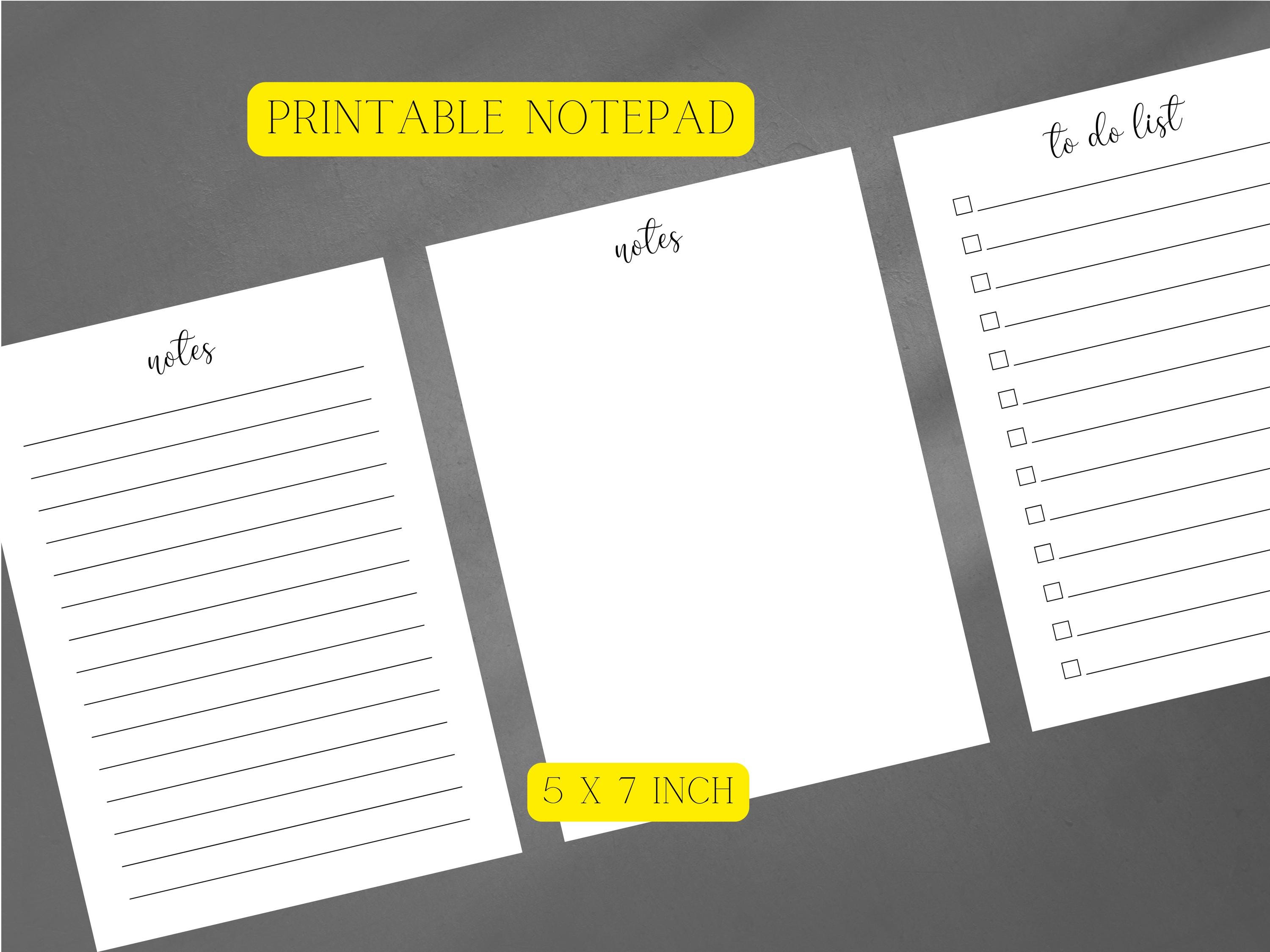 Printable Notes, Notepad, Stationery - Etsy