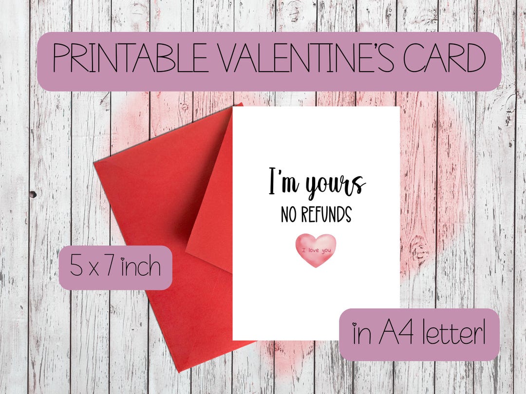 Printable Valentine's Card, Printable Greeting Card, Valentine Card ...