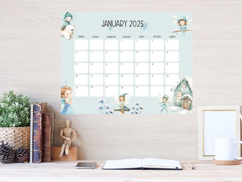 Printable Calendar 2025, Cute Calendar for January, School Calendar ...