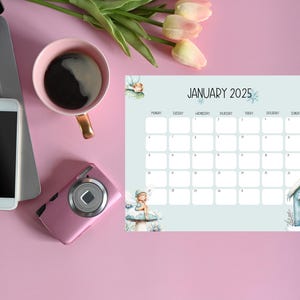 Printable Calendar 2025, Cute Calendar for January, School Calendar ...