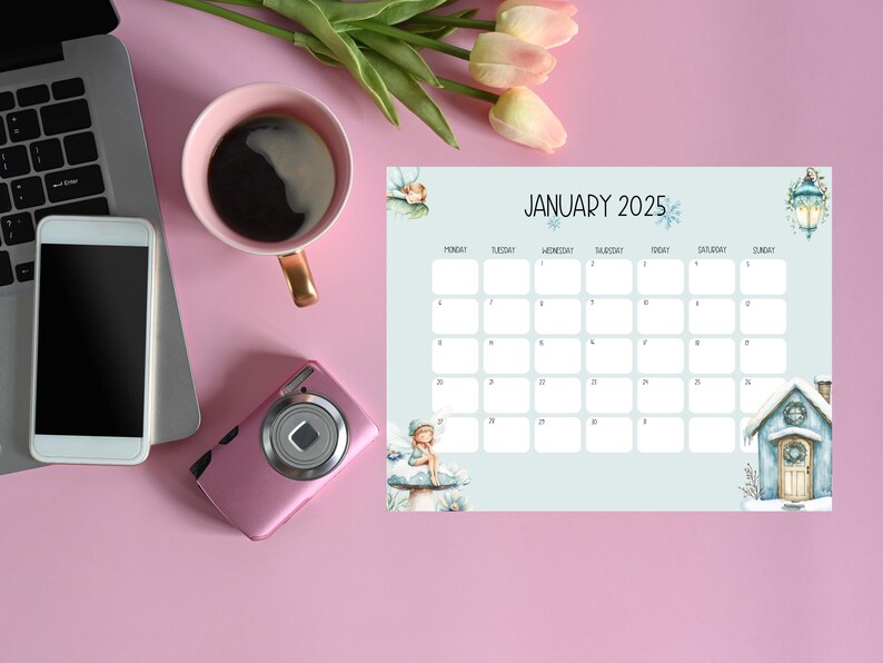 Printable Calendar 2025, Cute Calendar for January, School Calendar ...