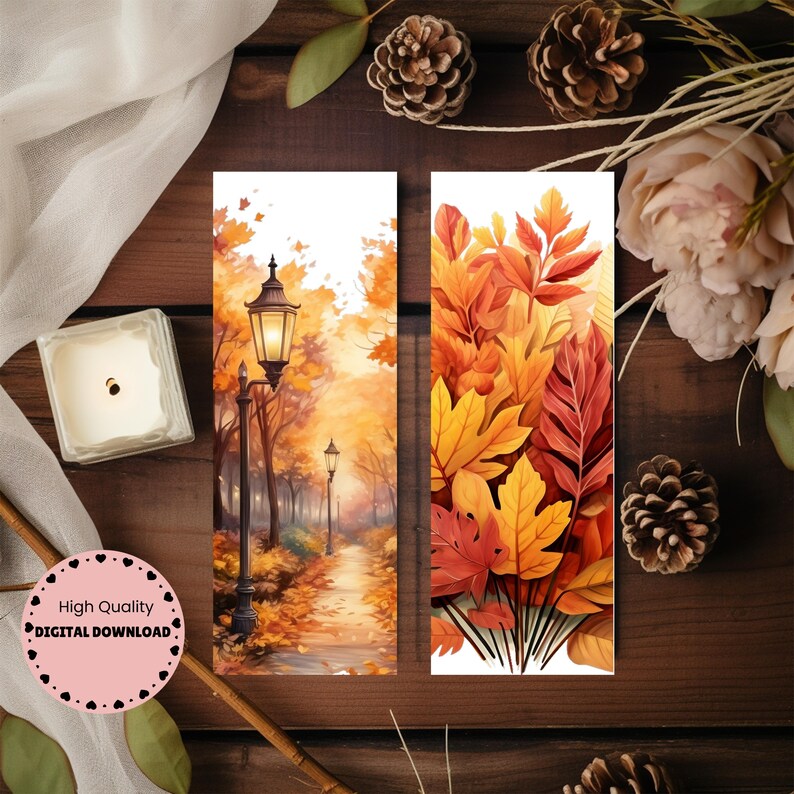 Printable Bookmarks, Digital Bookmarks, Autumn Bookmarks - Etsy